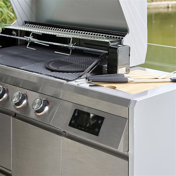 Grillstream Island 6 Burner Barbecue Hybrid Charcoal & Gas BBQ ...