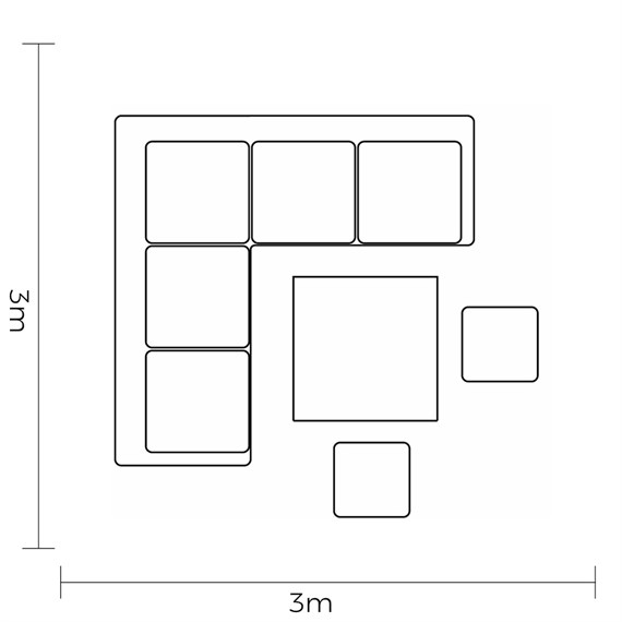Hartman Asher Mini Modular Corner Outdoor Garden Furniture Set with ...