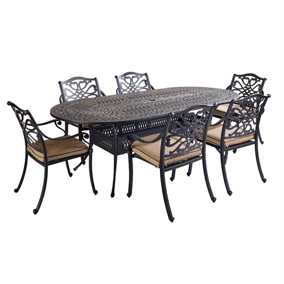 Hartman Capri Amber & Bronze 6 Seat Oval Dining Outdoor Garden ...