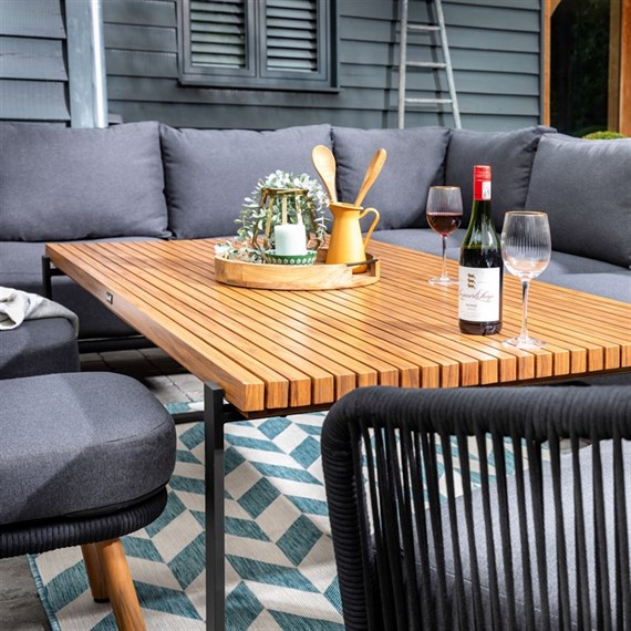 Hartman Eden Rectangular Casual Corner Outdoor Garden Furniture Set in Raven