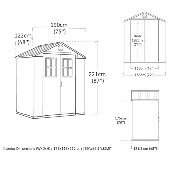 Keter Henley Green Plastic Garden Storage Shed 6x4ft (259895)