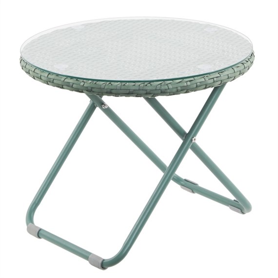 TOBS Faux Rattan Folding Outdoor Garden Furniture Lounge Set in Green ...