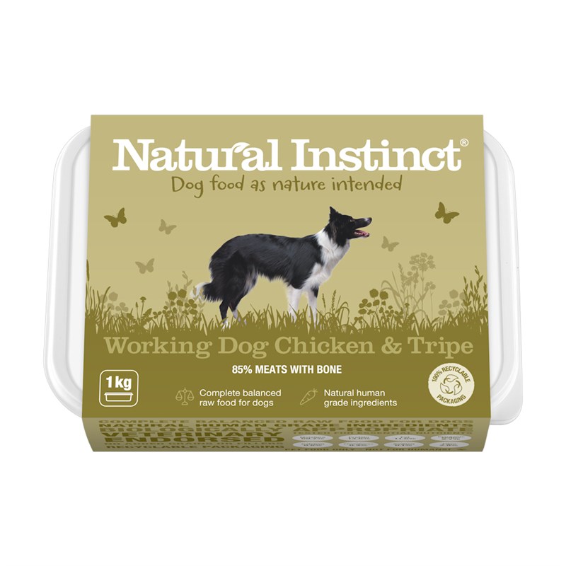 Natural Instinct's Working Dog Chicken & Tripe 1kg Frozen Dog Food