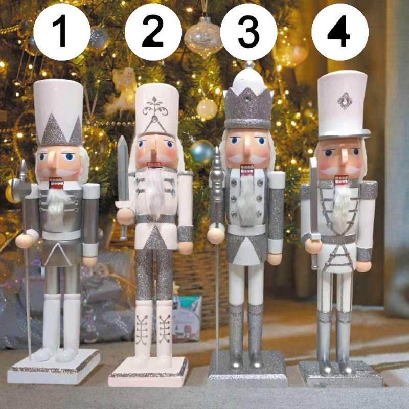 Three Kings Christmas Standing Nutcracker Silver & White XL - Design 4 ...